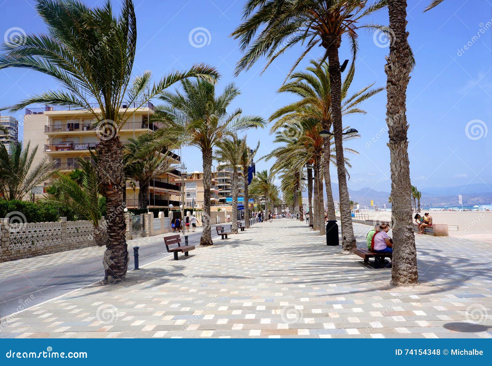 View over beach promenade editorial stock photo. Image of summer - 74154348