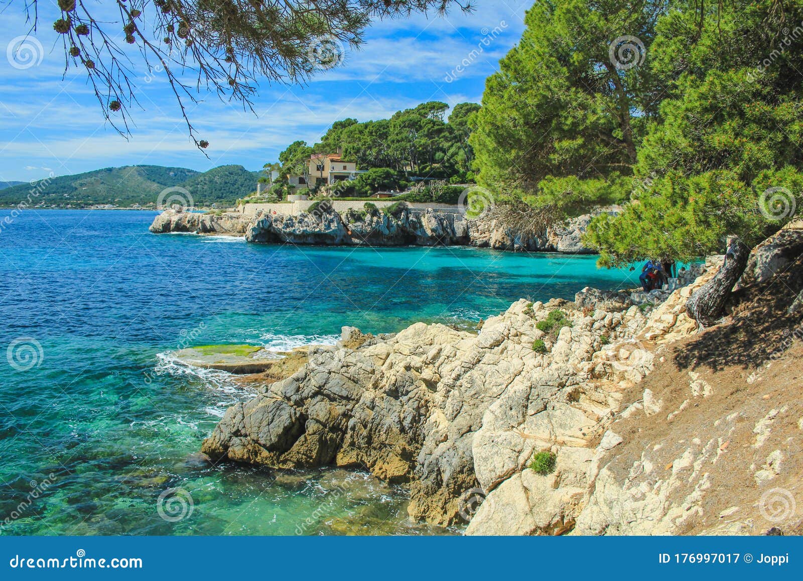 View Over Beautiful Idyllic Coastline in Cala Rajada, Mallorca, Spain ...