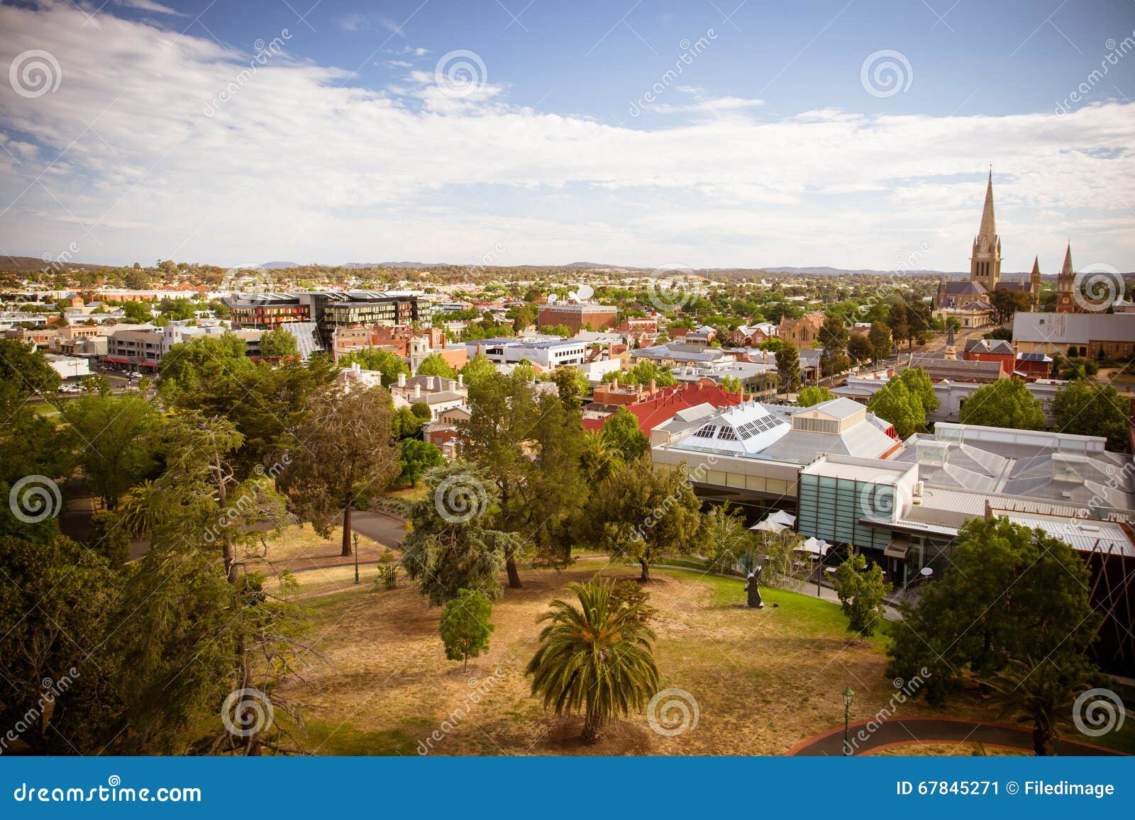 View over Bendigo CBD stock image. Image of architecture - 67845271