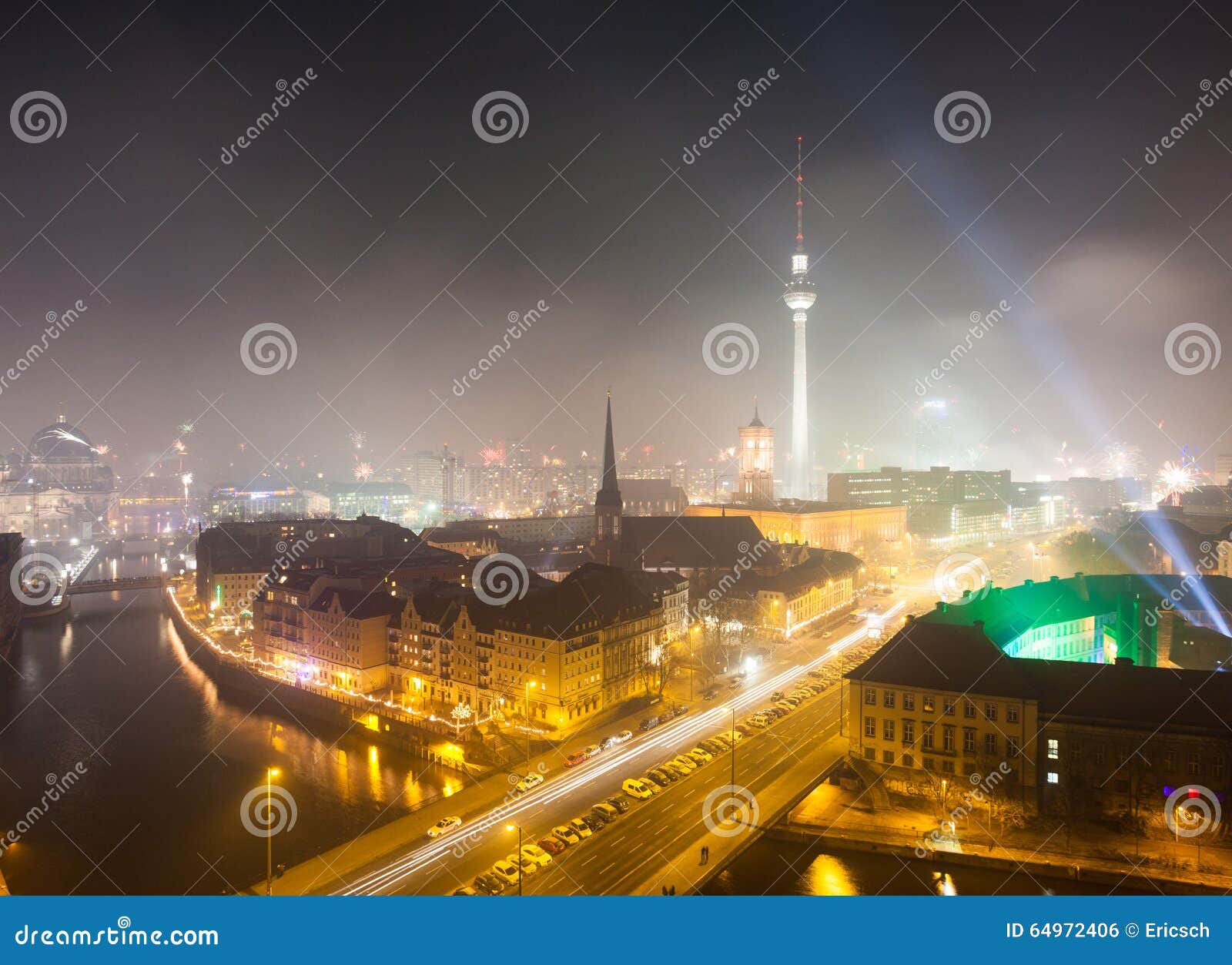 View Over Berlin on New Years Eve 2013 Stock Photo - Image of sylvester ...