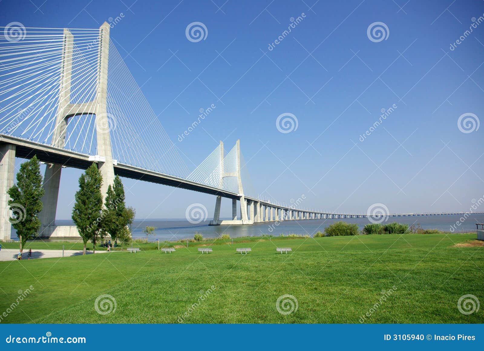 A view over the bridge stock photo. Image of lisbon, touristic - 3105940