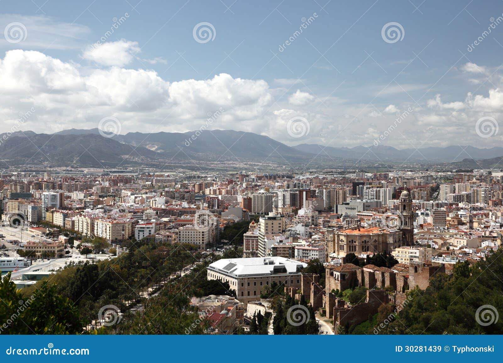 City of Malaga, Andalusia Spain Stock Image - Image of cityscape, costa ...