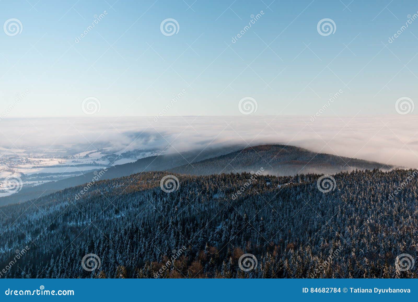 View Over Clouds in Jested Mountain Stock Photo - Image of snow, light ...