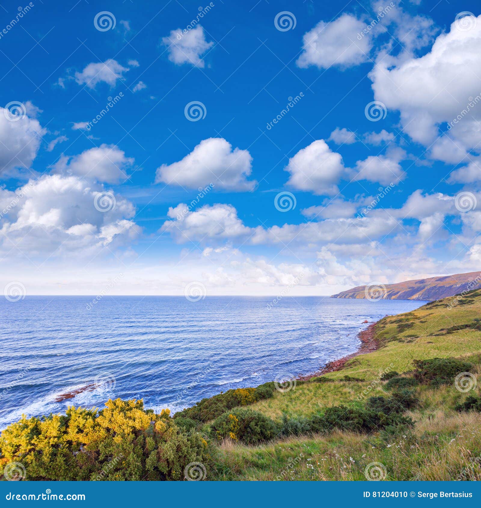 View Over Coastline of Scottish Borders Stock Photo - Image of geology ...