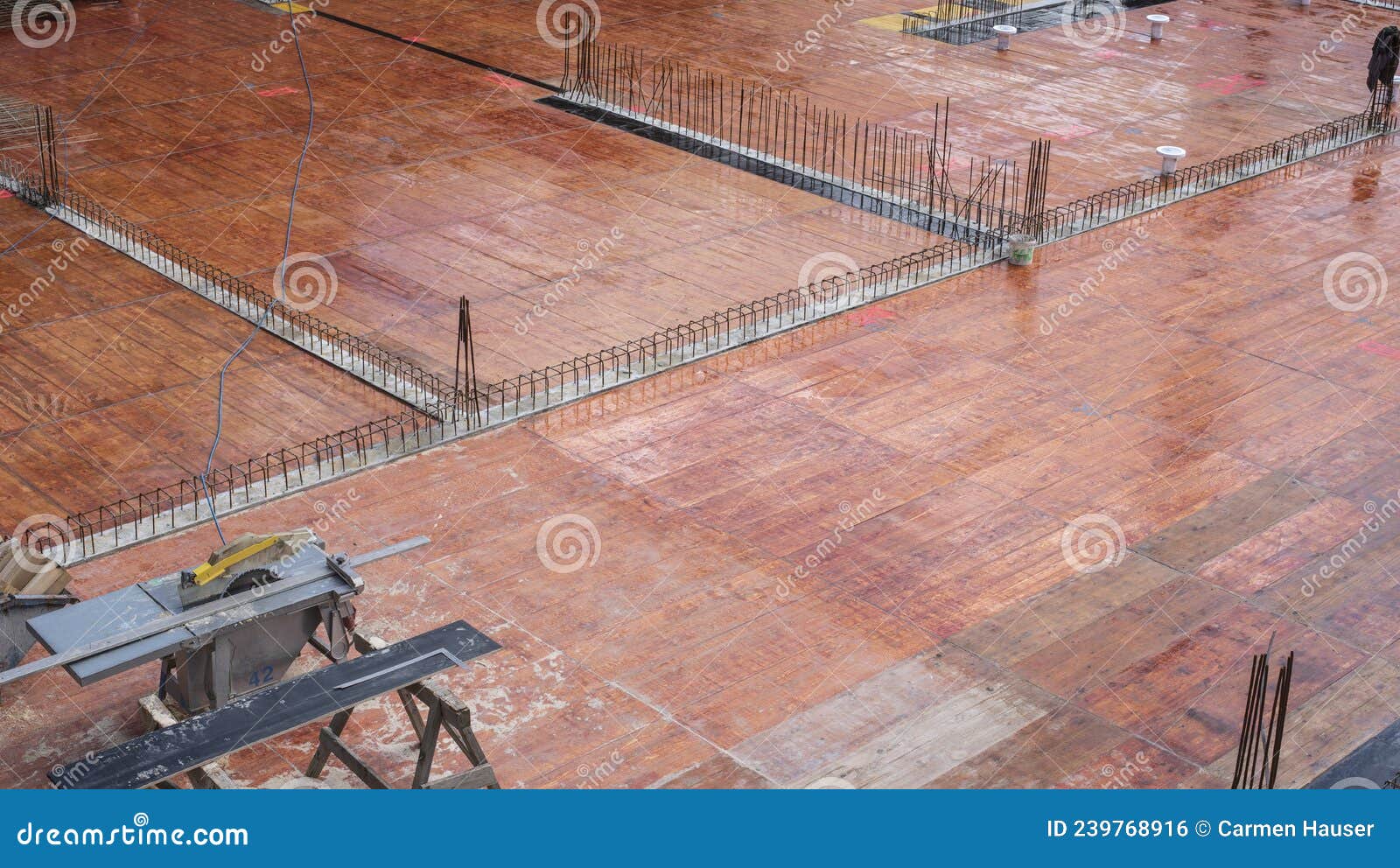 Framework for a Concrete Floor at a Construction Site Stock Photo ...
