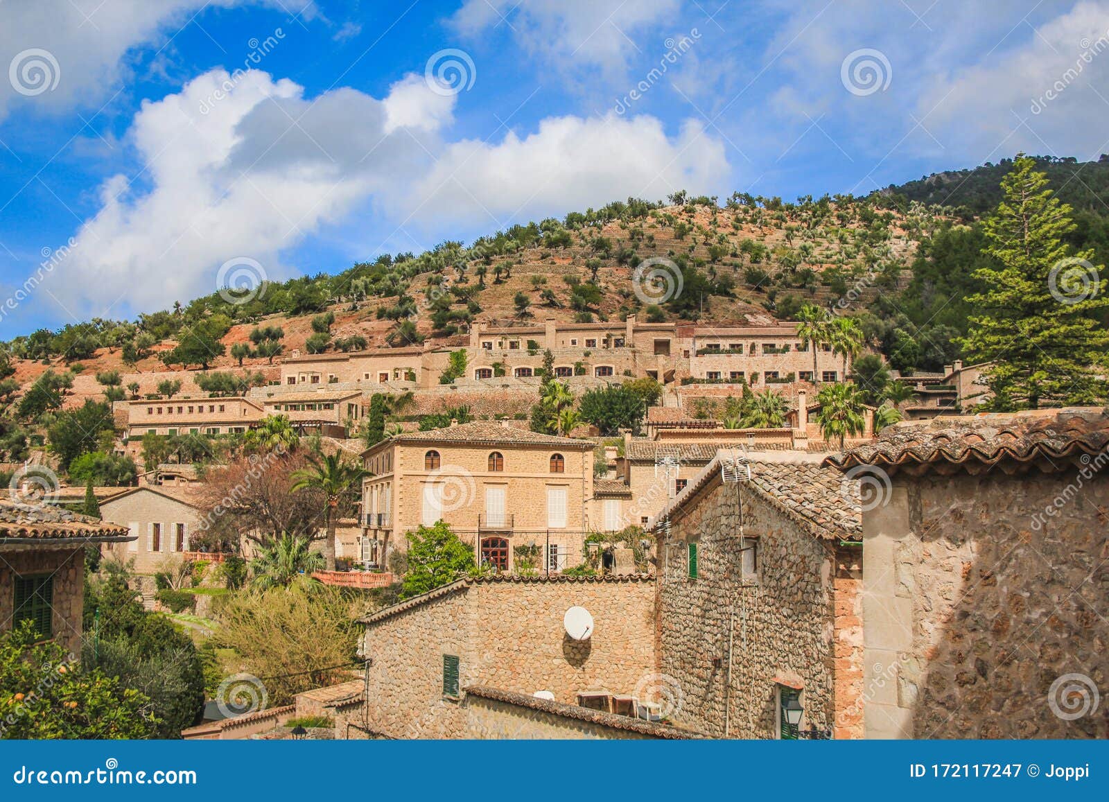 View Over Deia Town at the West Coast of Mallorca, Spain Stock Image ...