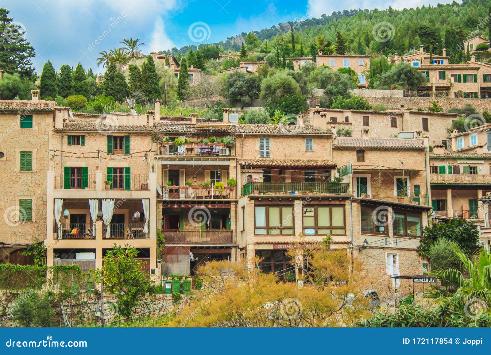 View Over Deia Town at the West Coast of Mallorca, Spain Stock Photo ...