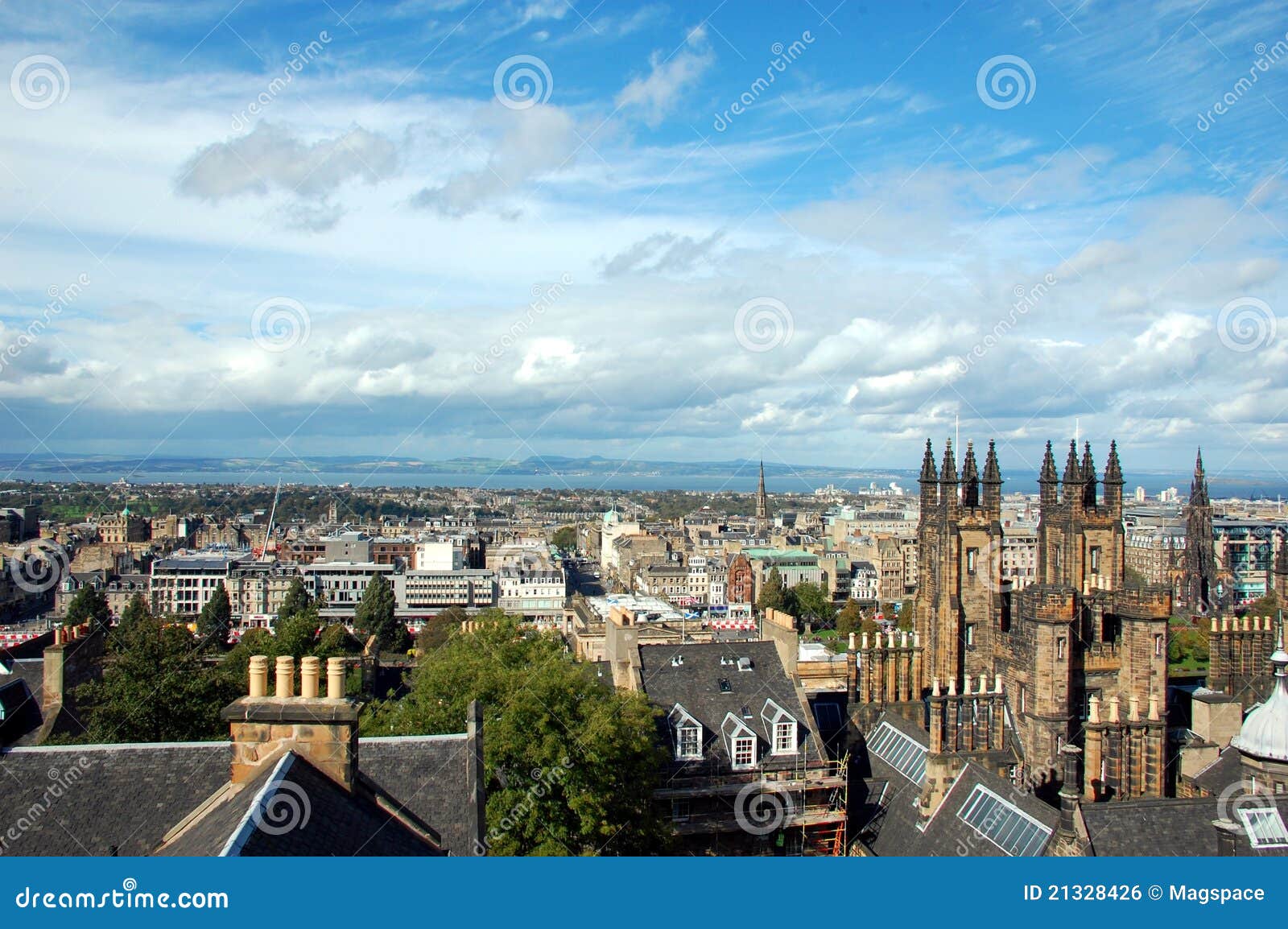 View Over Edinburgh in Sunny Weather, Scotland Stock Photo - Image of ...