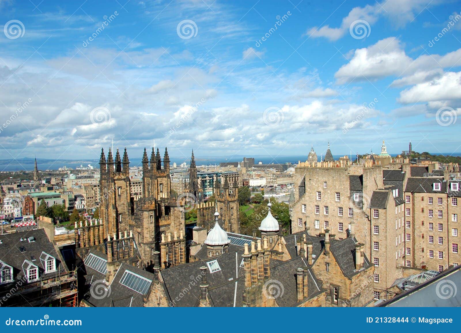 View Over Edinburgh in Sunny Weather, Scotland Stock Photo - Image of ...