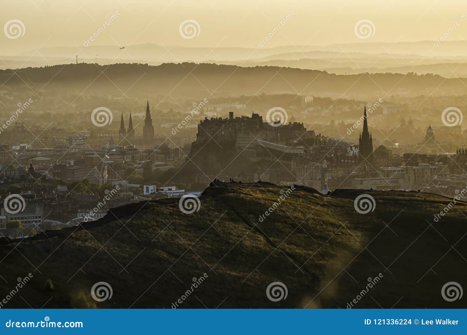 View Over Edinburgh at Sunset Stock Photo - Image of nature, castle ...