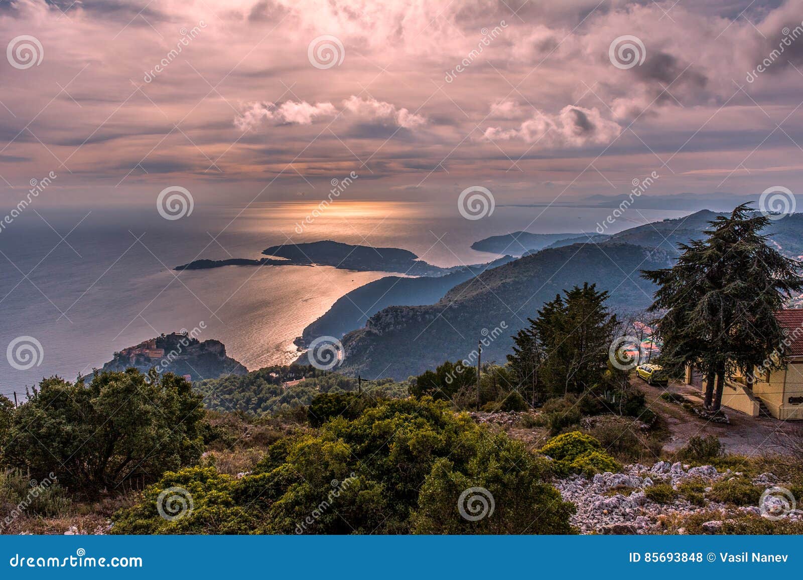 View Over the French Riviera Stock Photo - Image of riviera, clauds ...