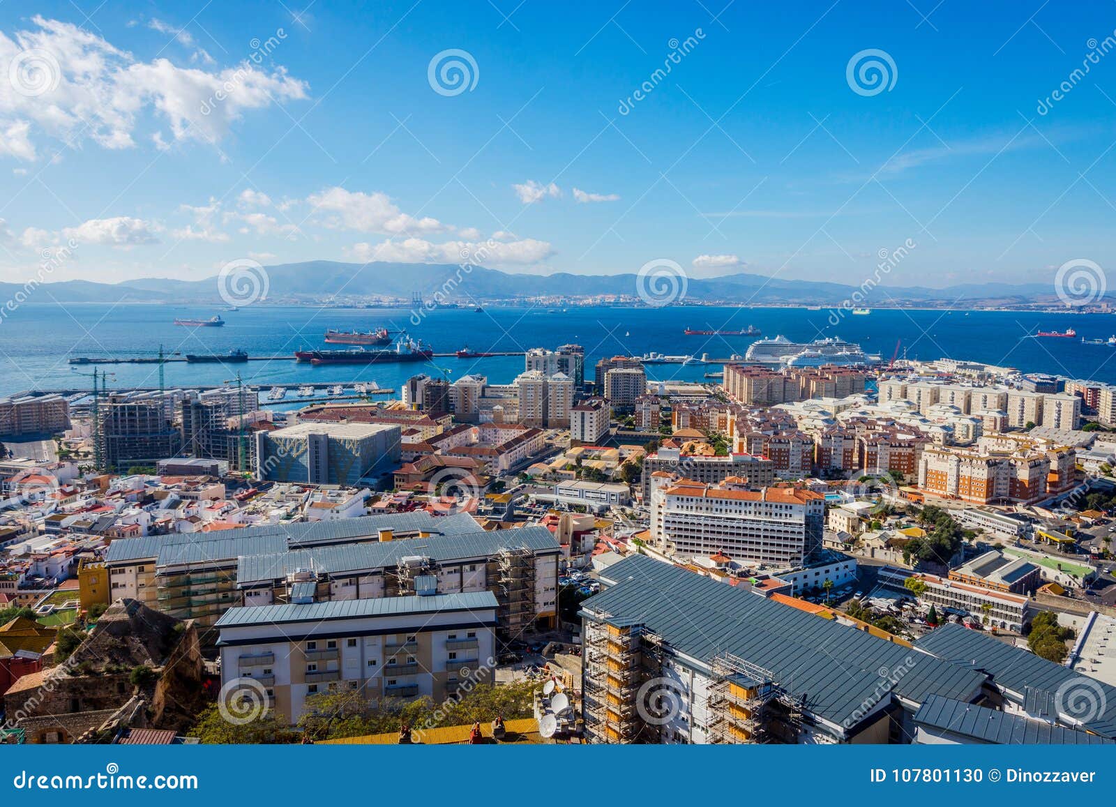 View Over Gibraltar from Above Stock Photo - Image of ocean, scenic ...