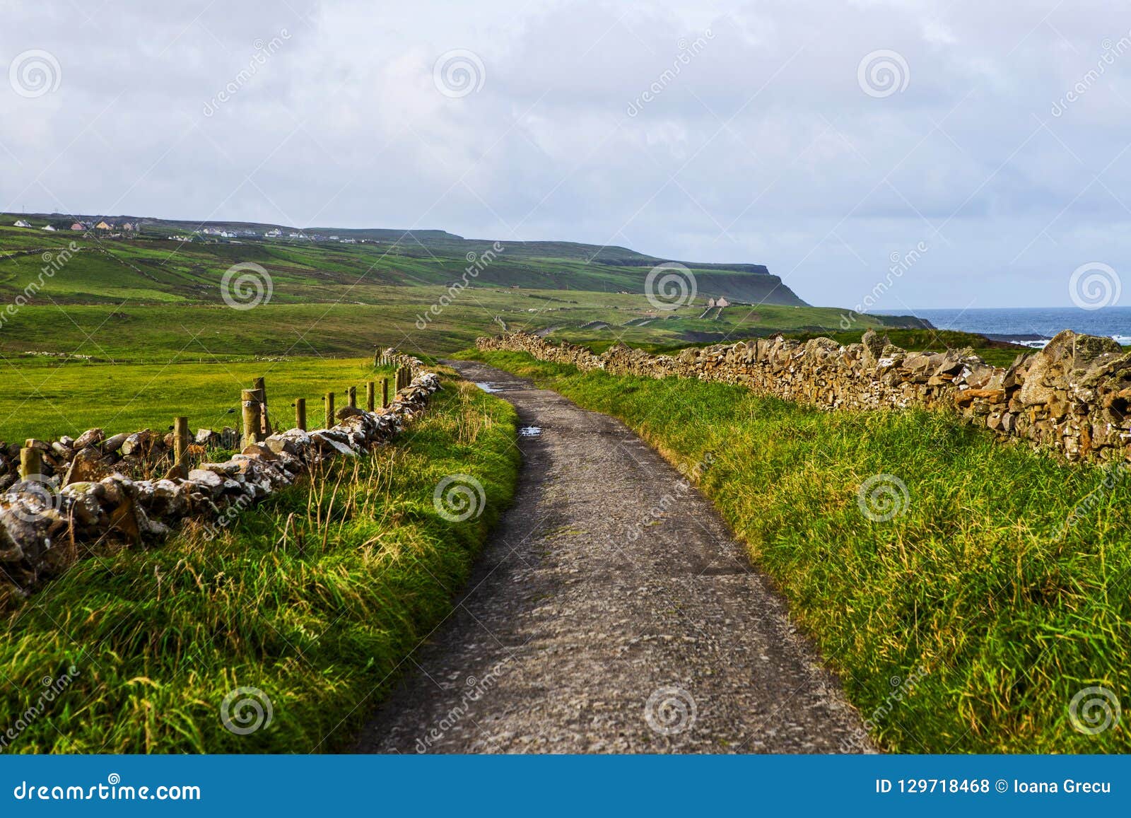 Small Pedestrian Path at Cliffs of Moher from Doolin, Ireland Stock ...