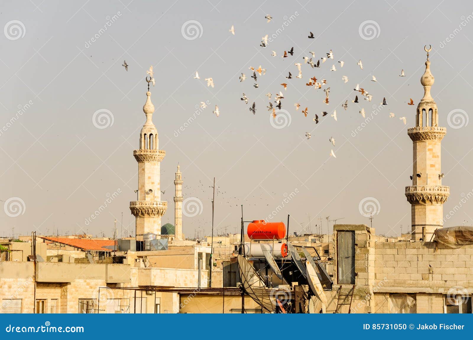 View over Hama, Syria stock photo. Image of religion - 85731050