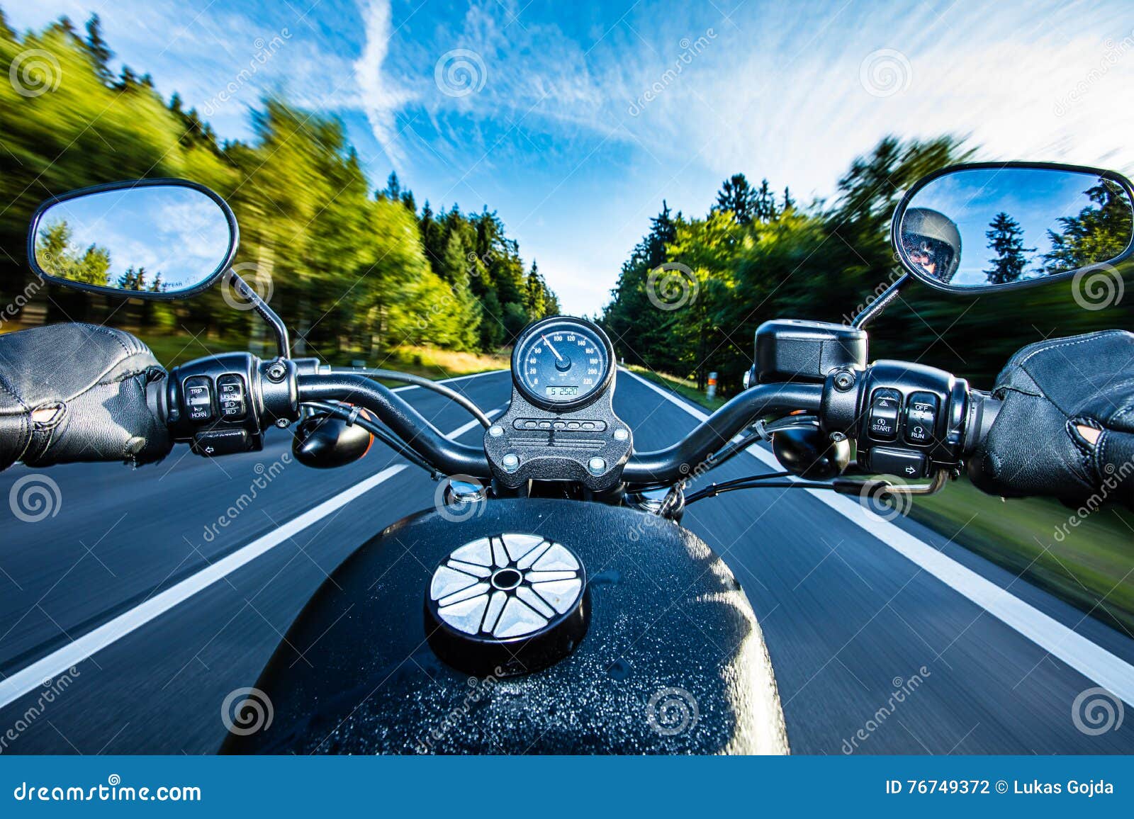 The View Over the Handlebars of Motorcycle Stock Photo - Image of rider ...