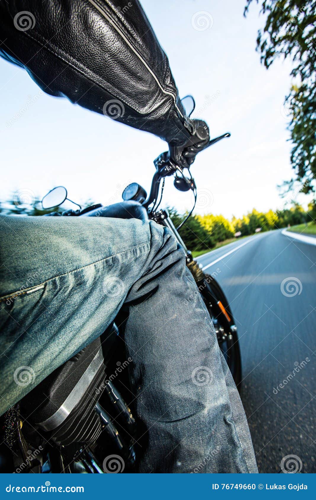 The View Over the Handlebars of Motorcycle Stock Photo - Image of ...