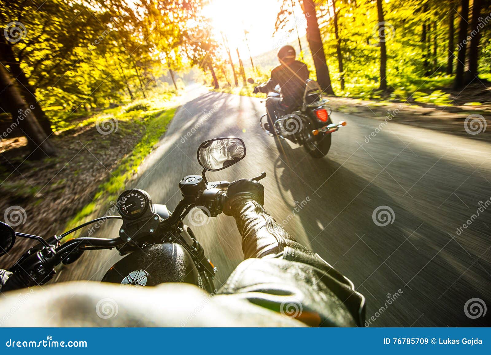 The View Over the Handlebars of Motorcycle Stock Image - Image of ...