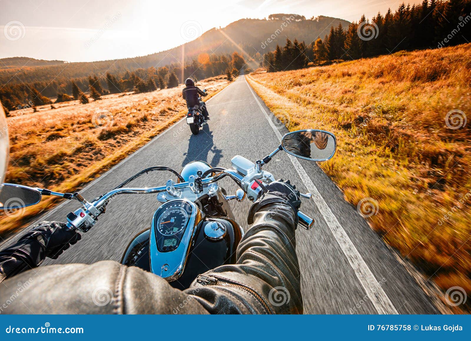 The View Over the Handlebars of Motorcycle Stock Photo - Image of ...
