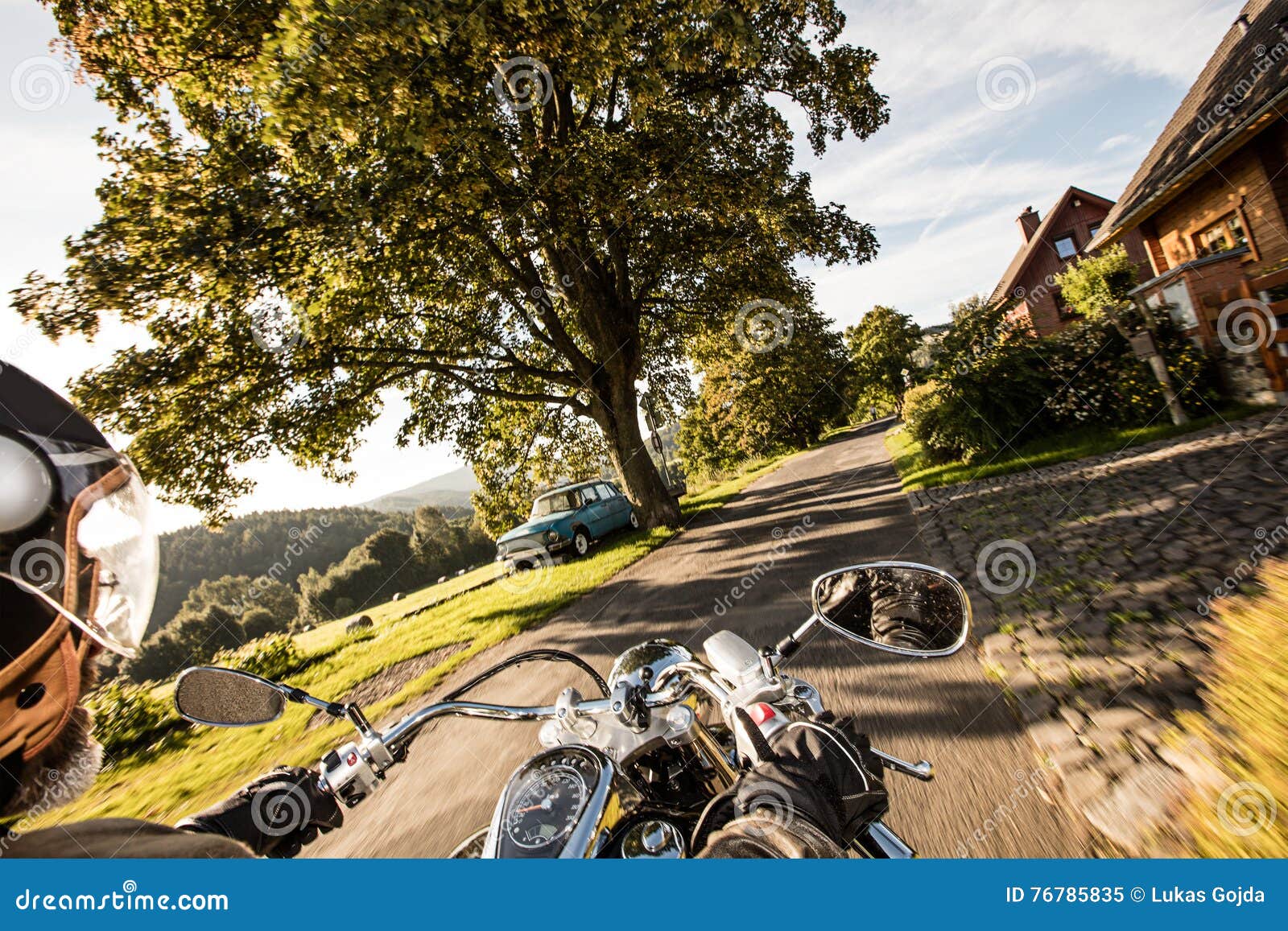 The View Over the Handlebars of Motorcycle Stock Image - Image of ...