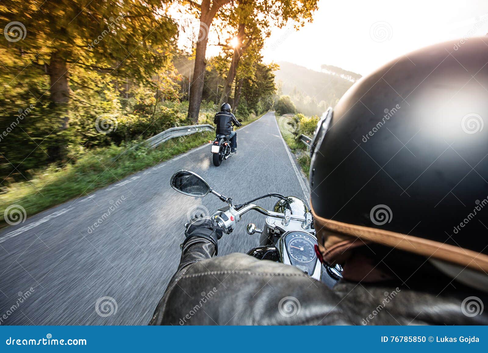 The View Over the Handlebars of Motorcycle Stock Photo - Image of frame ...