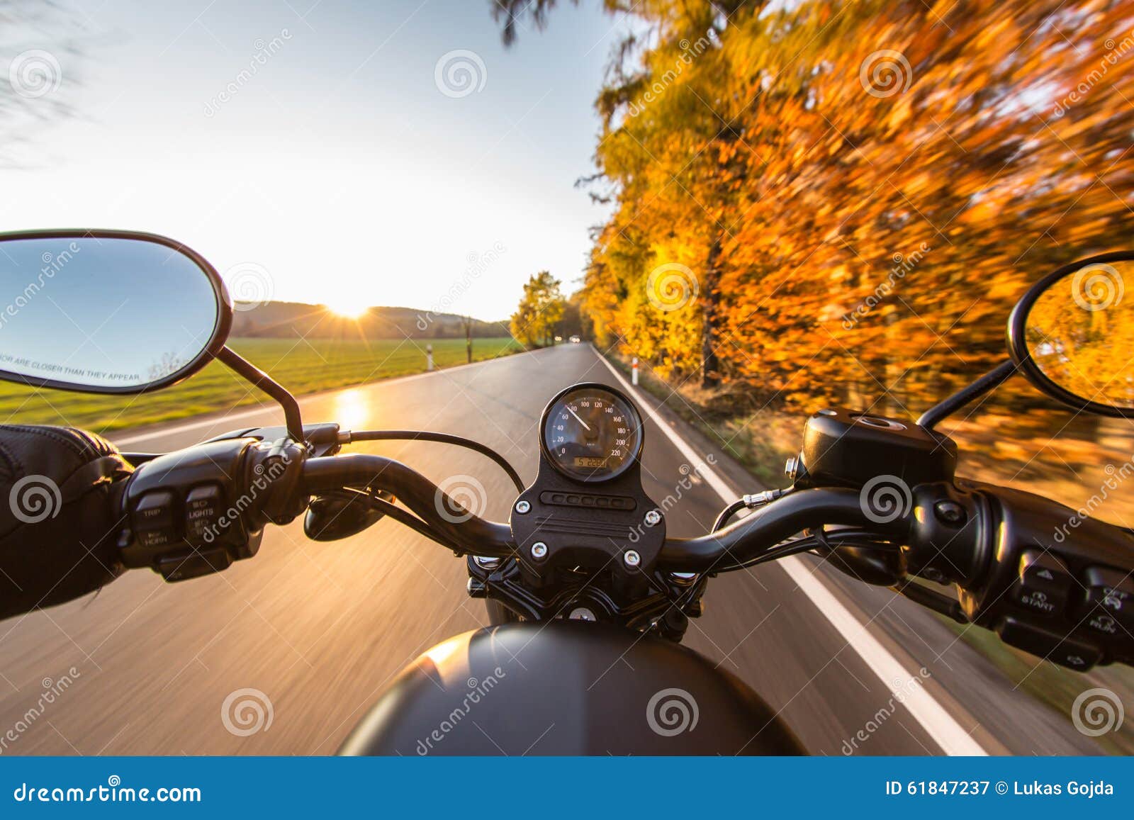 The View Over the Handlebars of Motorcycle Stock Image - Image of ...