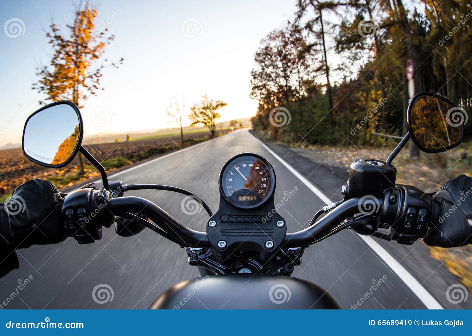 The View Over the Handlebars of Motorcycle Stock Image - Image of ...