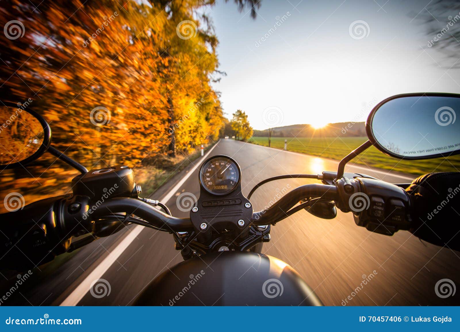 The View Over the Handlebars of Motorcycle Stock Photo - Image of ...