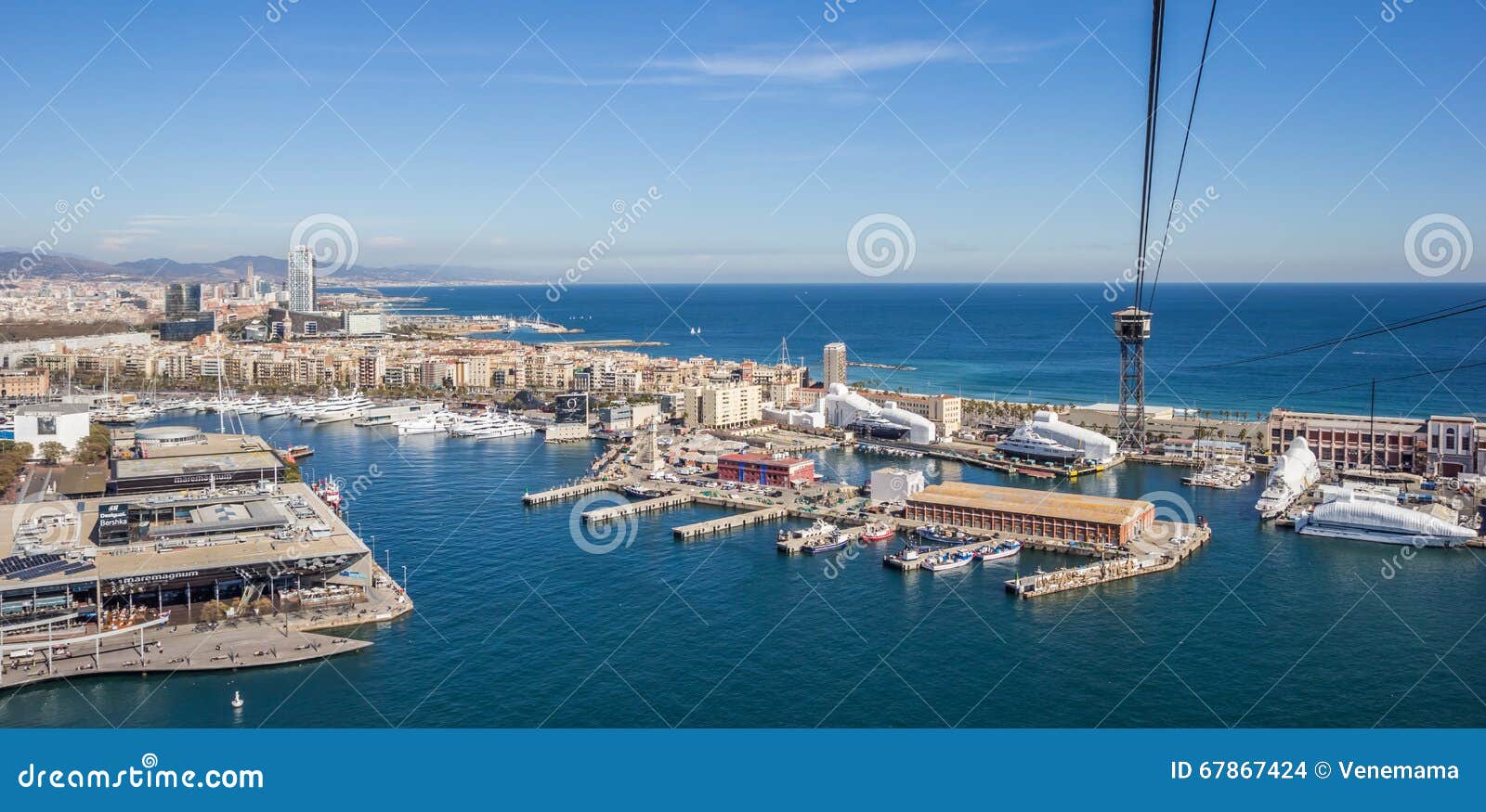 View Over the Harbor of Barcelona Editorial Stock Image - Image of ...