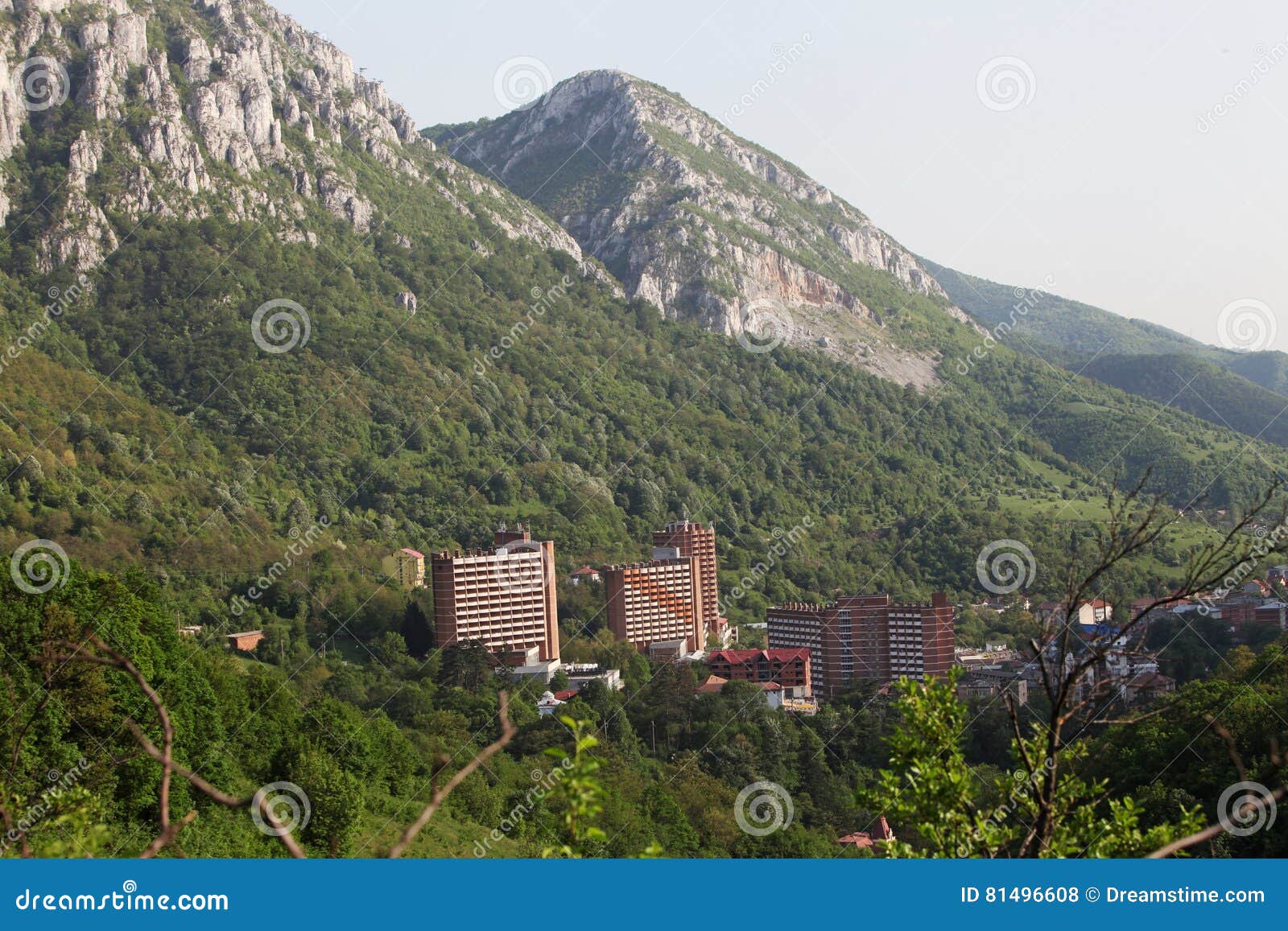 View Over Herculane Spa Town in Romania Stock Photo - Image of leaves ...