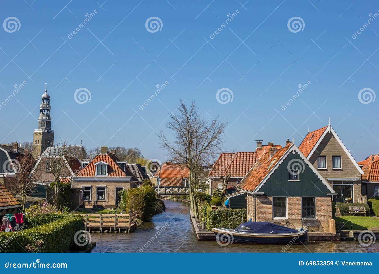 View Over Historical City Hindeloopen Stock Image - Image of ...