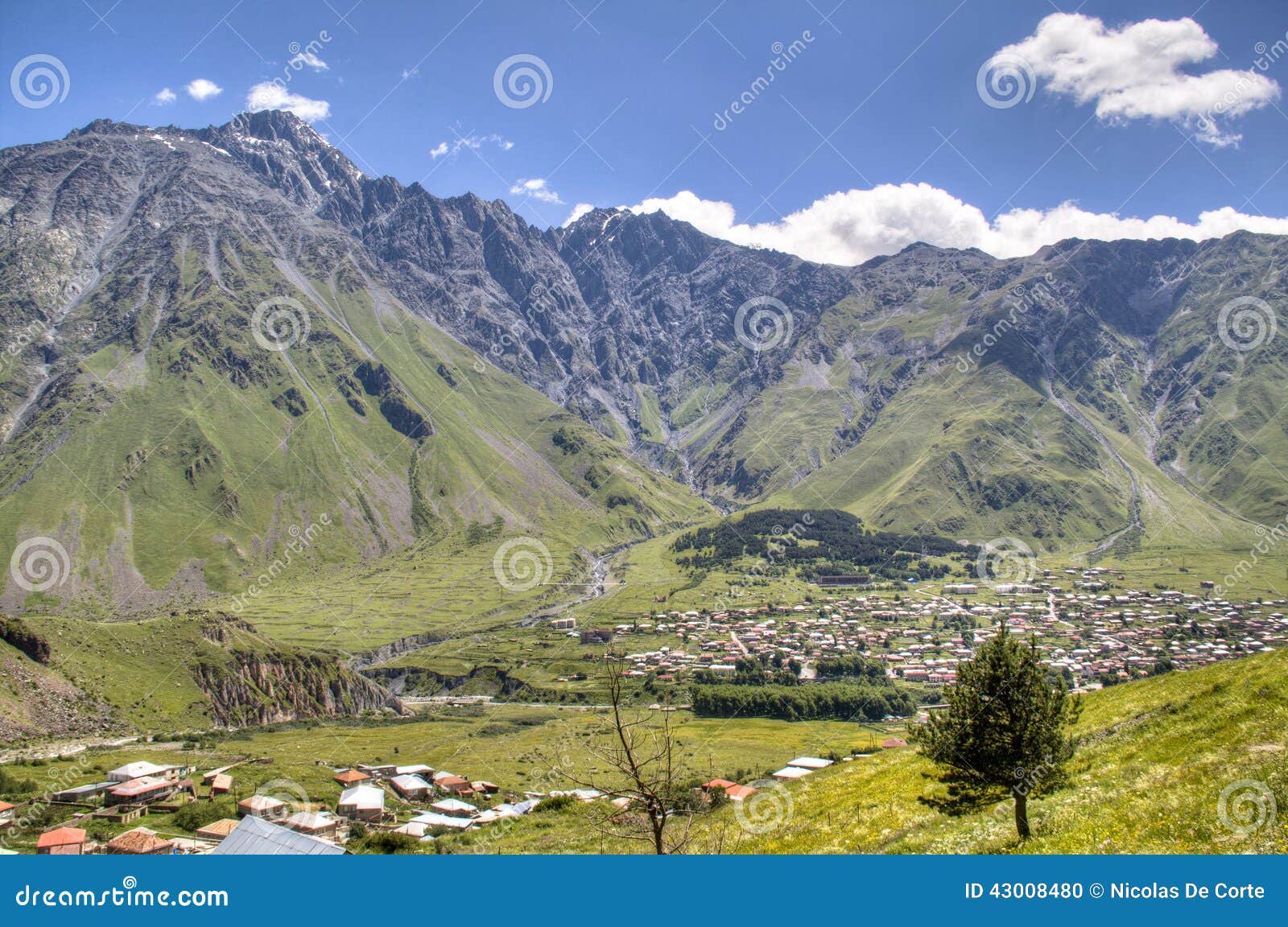 View over Kazbegi stock photo. Image of alpine, caucasus - 43008480