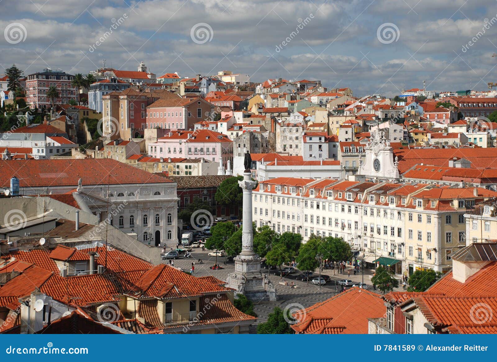 View over Lisbon stock image. Image of main, square, lisbon - 7841589