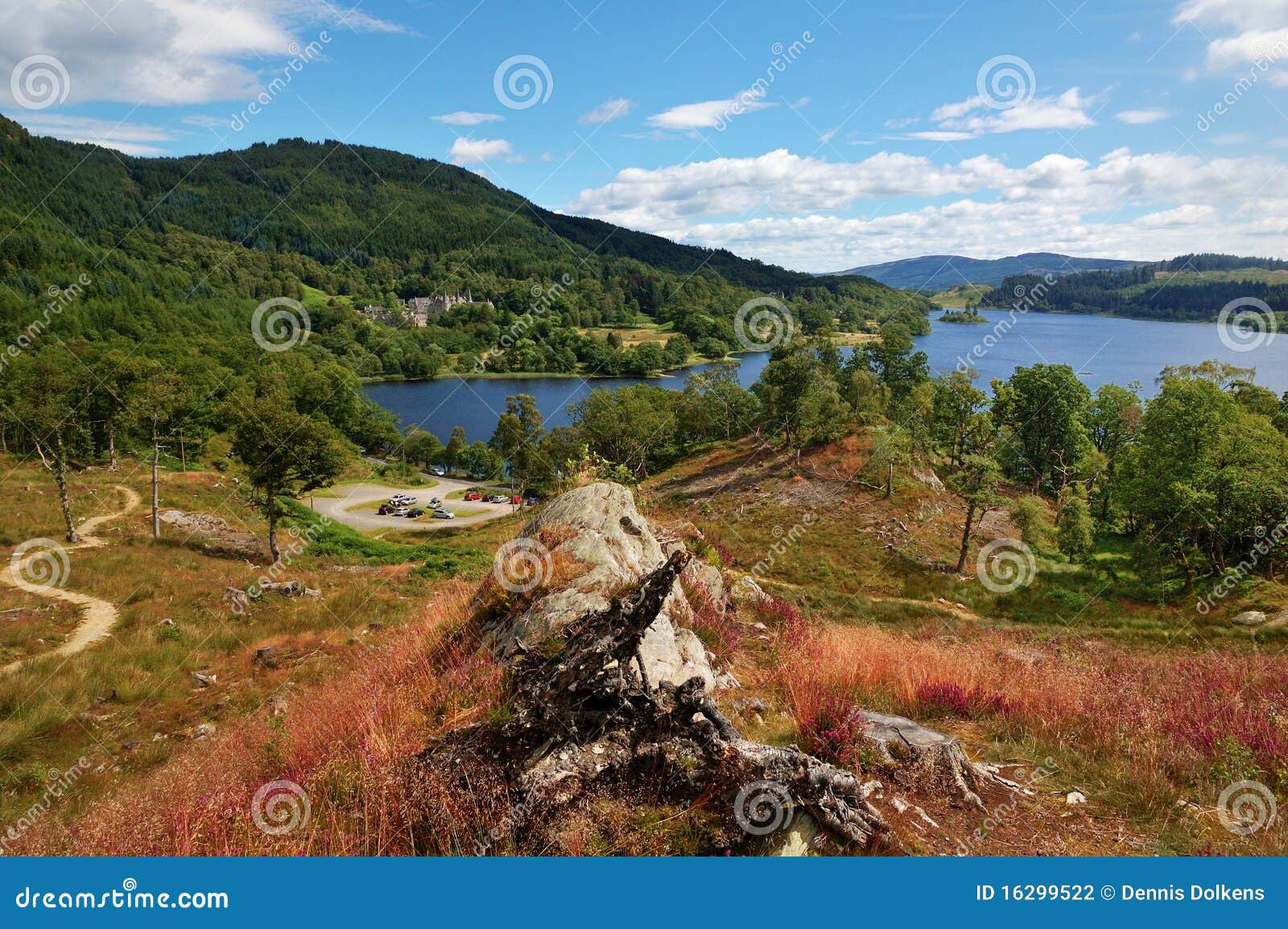 View Over Loch Achray, Scotland Stock Photo - Image of blue, mountains ...