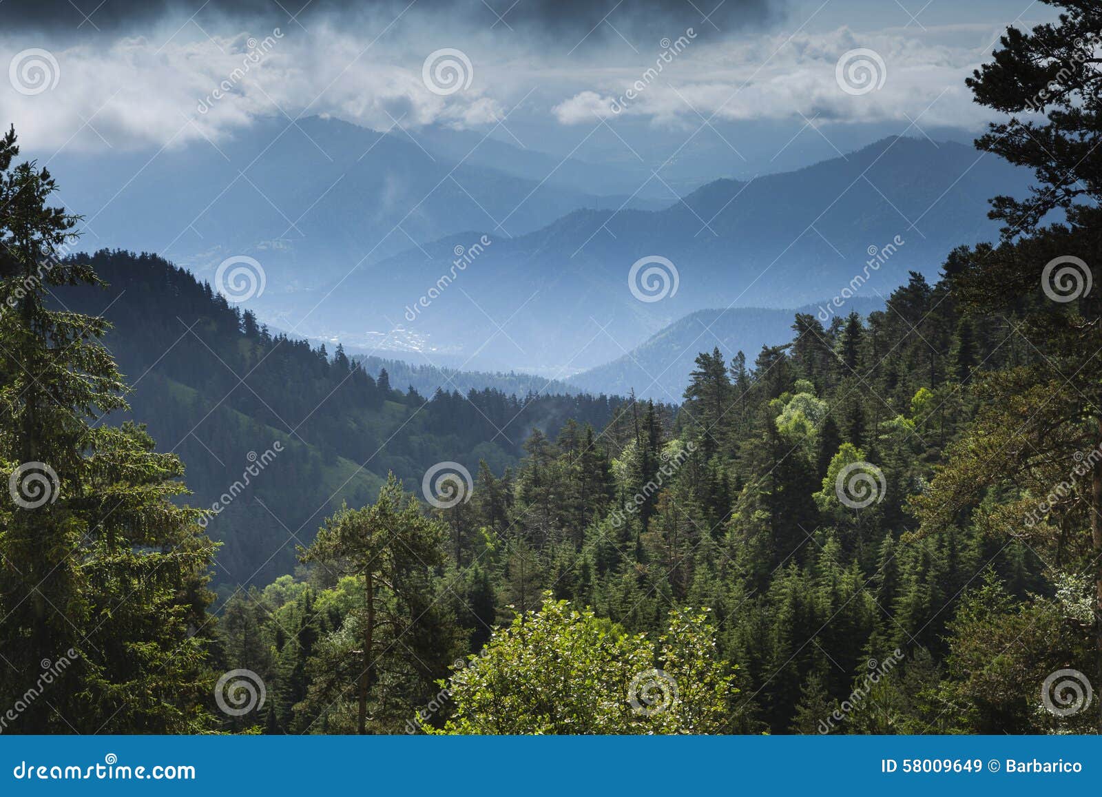 View Over Mountains and Forest Stock Image - Image of view, lesser ...