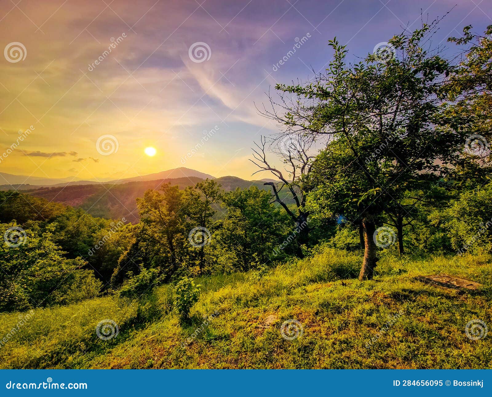 View Over the Mountains by Sunset in Italy Stock Image - Image of ...
