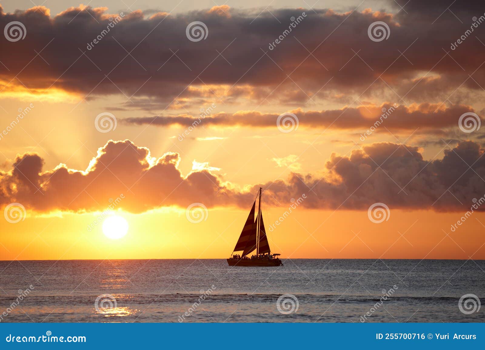 View Over the Ocean. a Beautiful Sunset Over the Beach. Stock Photo ...