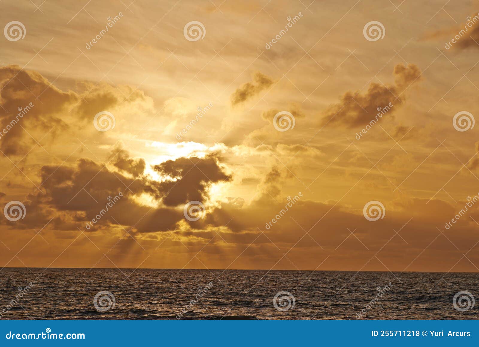 View Over the Ocean. a Beautiful Sunset Over the Beach. Stock Photo ...