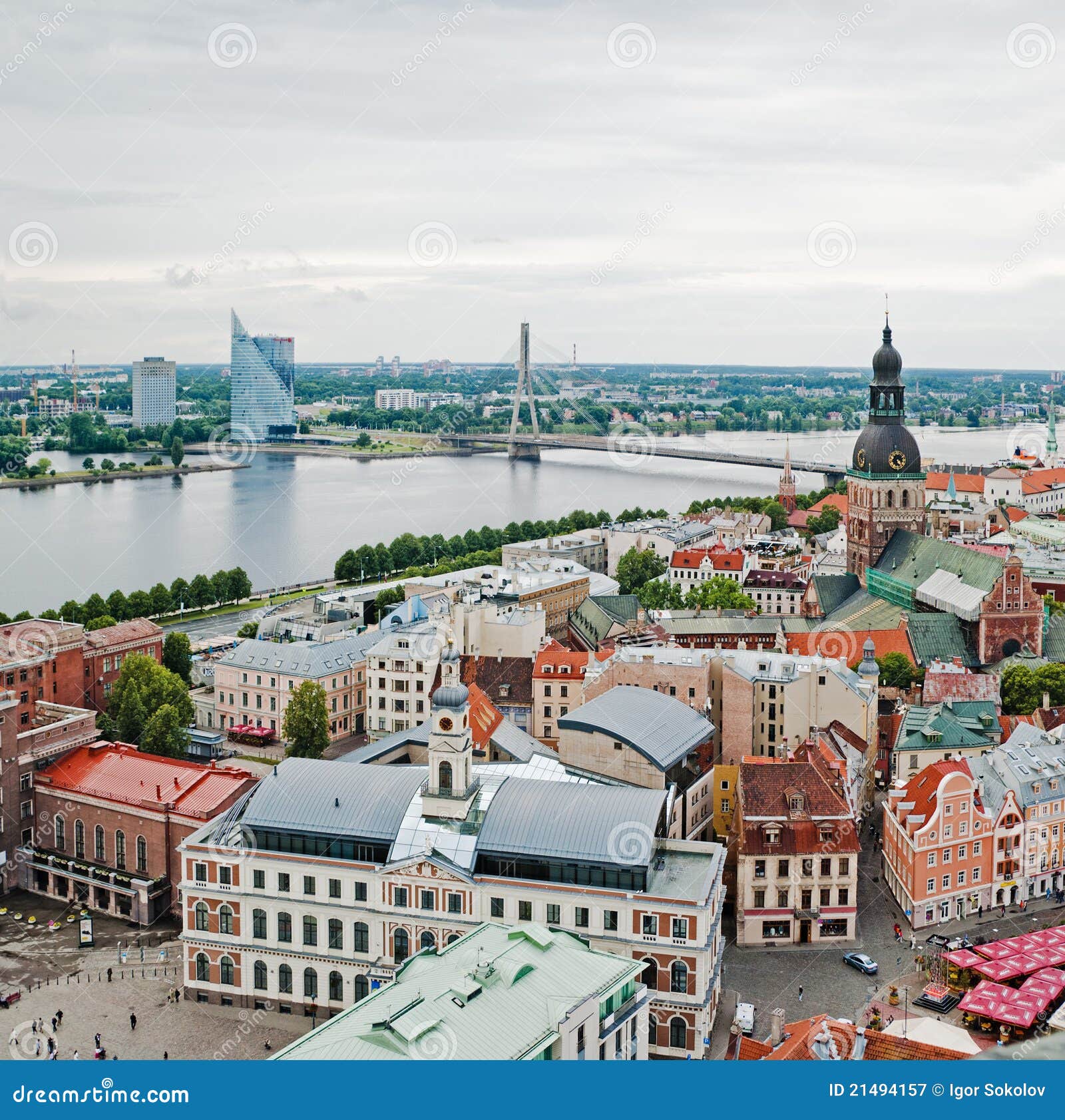 View over Old Town of Riga stock image. Image of latvia - 21494157