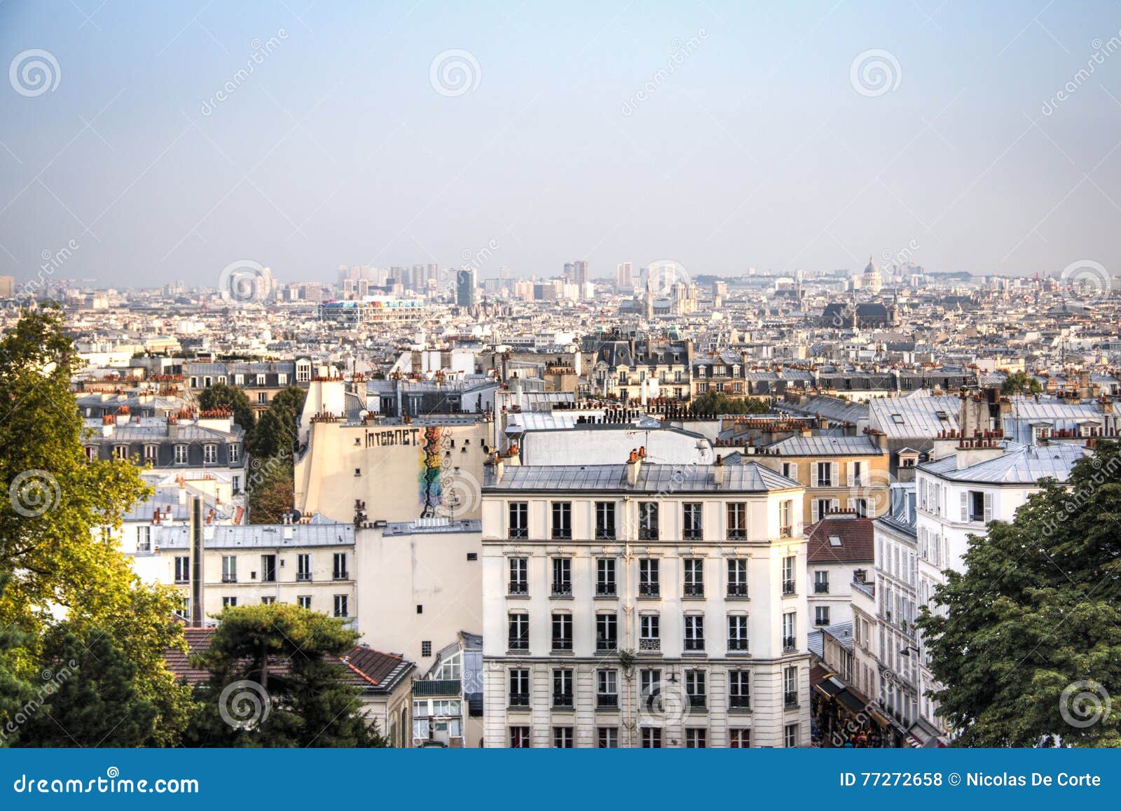 View Over Paris from Montmartre Stock Photo - Image of history ...