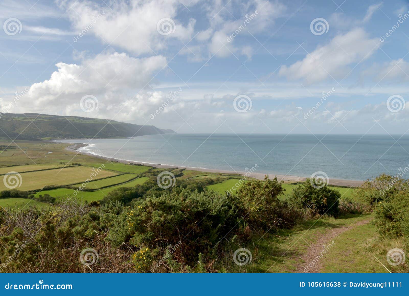 View Over Porlock Bay from Bossington in Exmoor Stock Photo - Image of ...