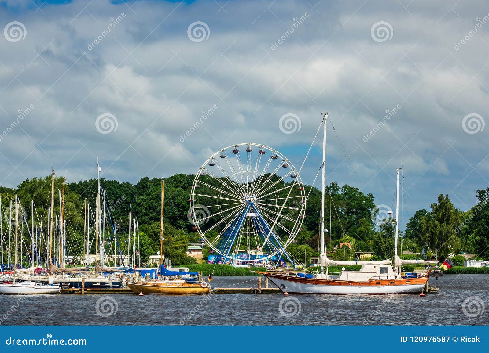 View Over the River Warnow in Rostock, Germany Stock Image - Image of ...