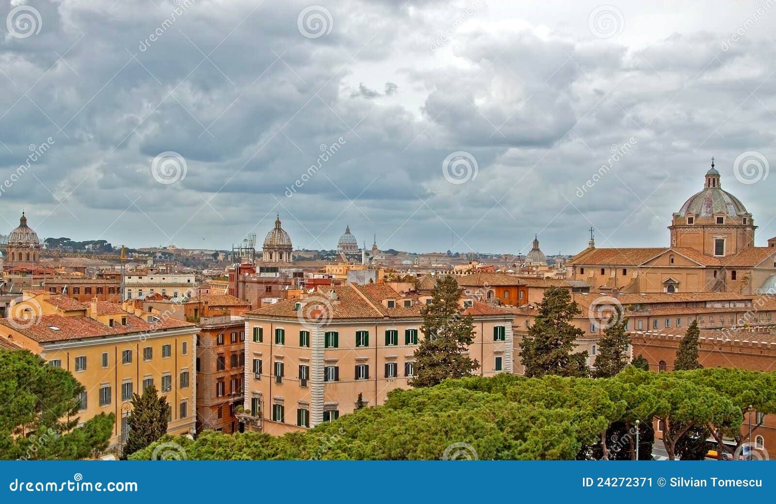 View over Rome, Italy stock image. Image of aerial, basilica - 24272371