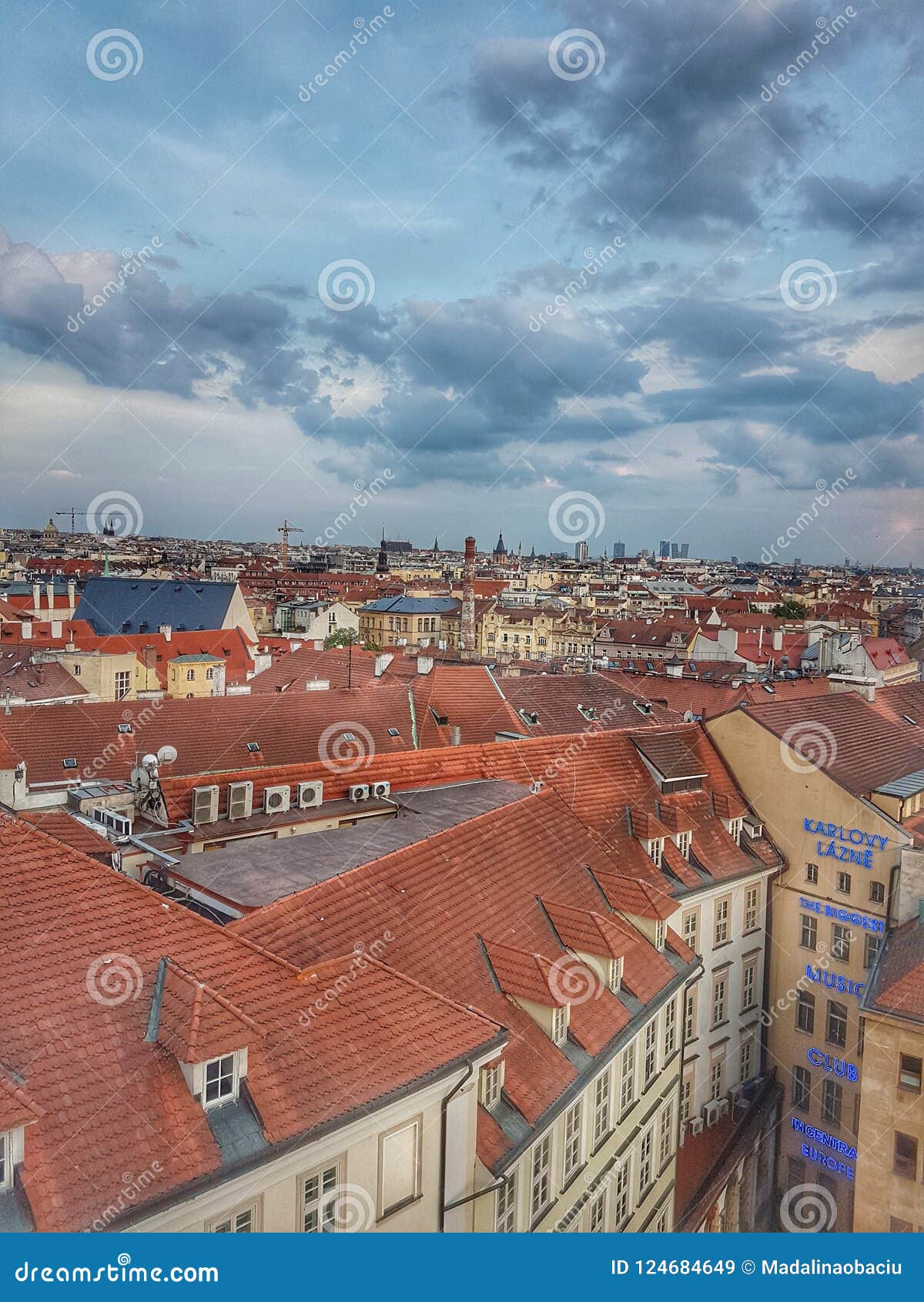 View Over Rooftops of Prague Editorial Stock Image - Image of buildings ...