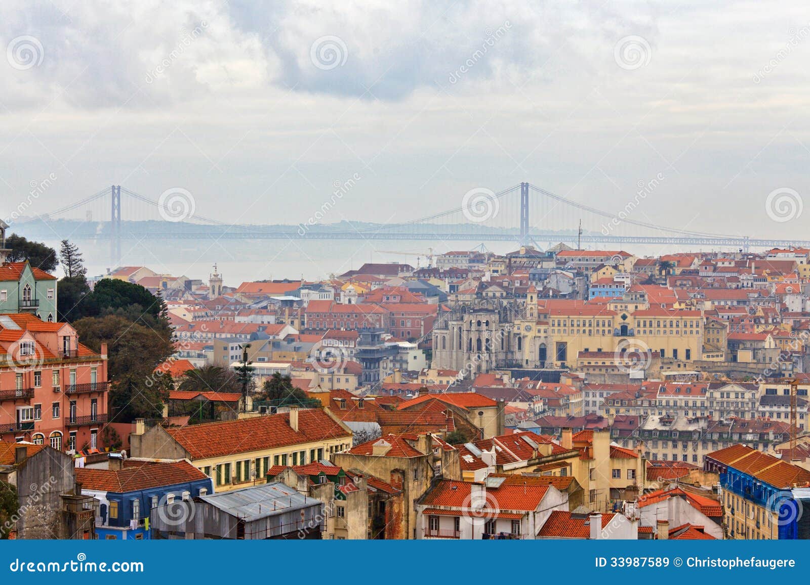 View Over the Rooftops of Lisbon Stock Image - Image of landmark ...