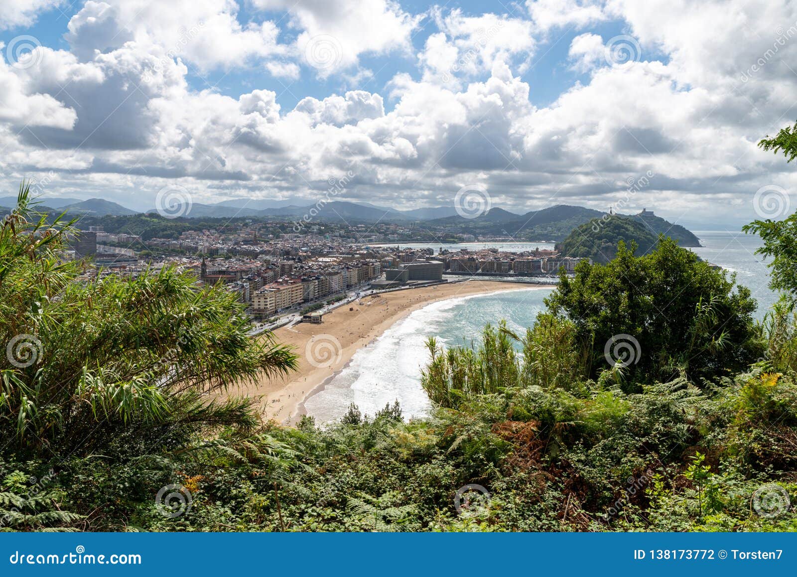 View Over the Seaside of San Sebastian Stock Photo - Image of beach ...