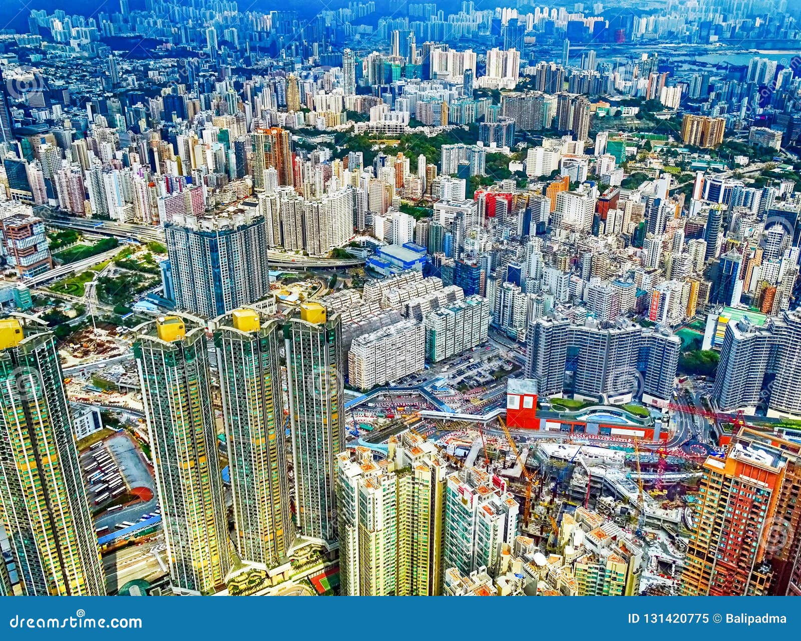 View Over the Skyscrapers of Kowloon in Hong Kong Stock Image - Image ...