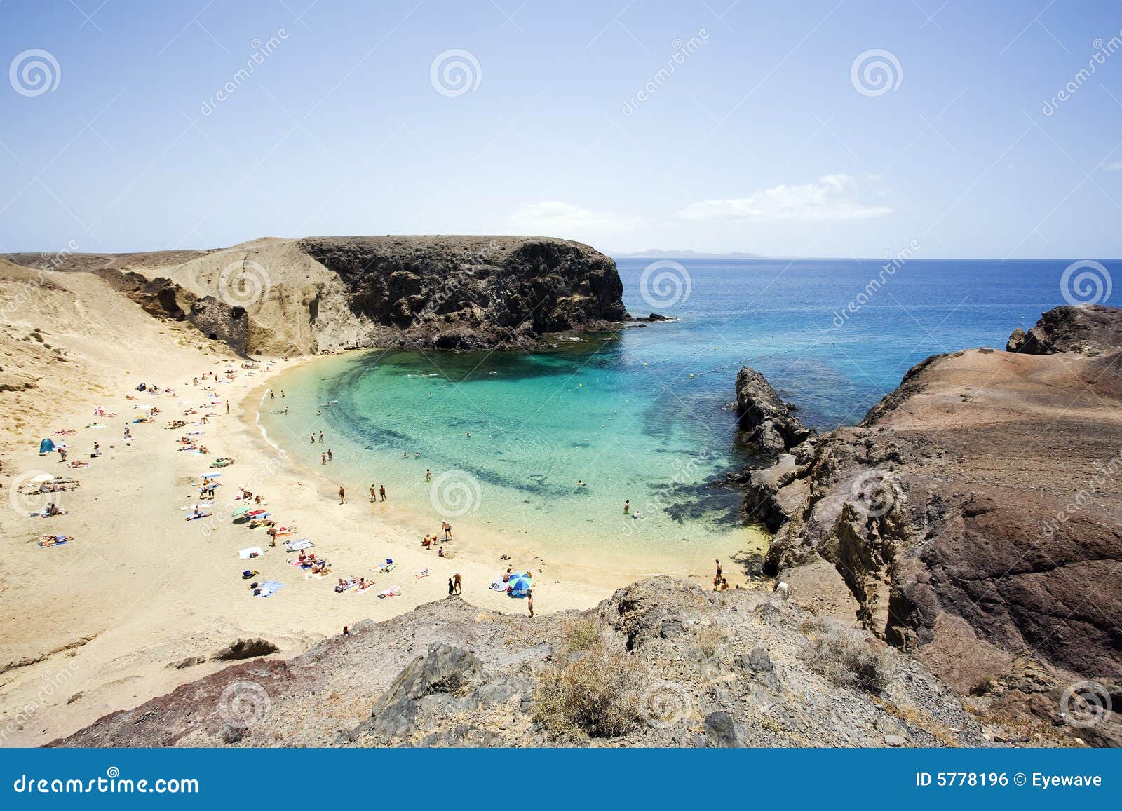View Over Small Bay at Papagayo Beach Stock Photo - Image of lanzarote ...