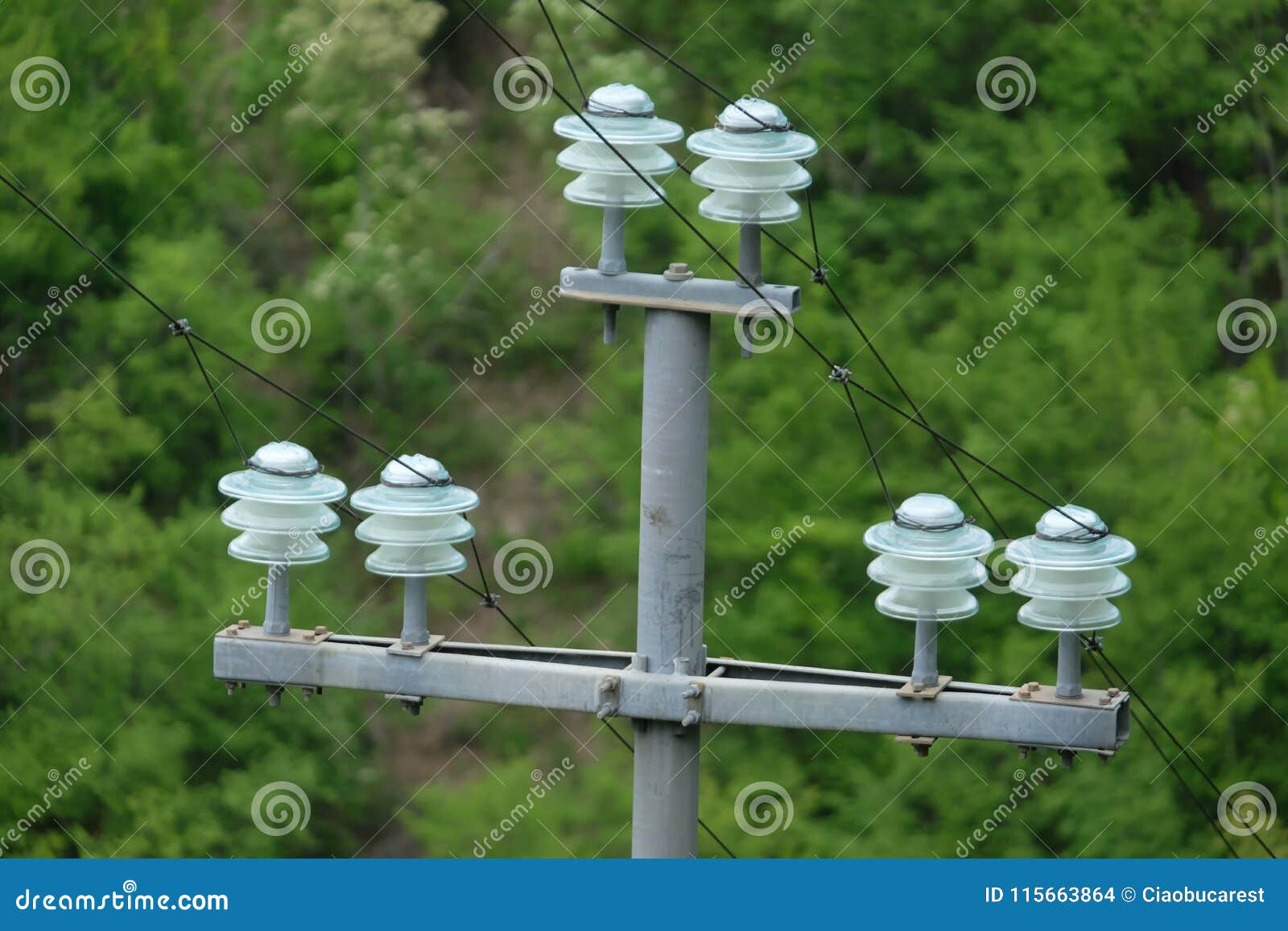 Detail View Over an Electric Post Power Pole Stock Photo - Image of ...