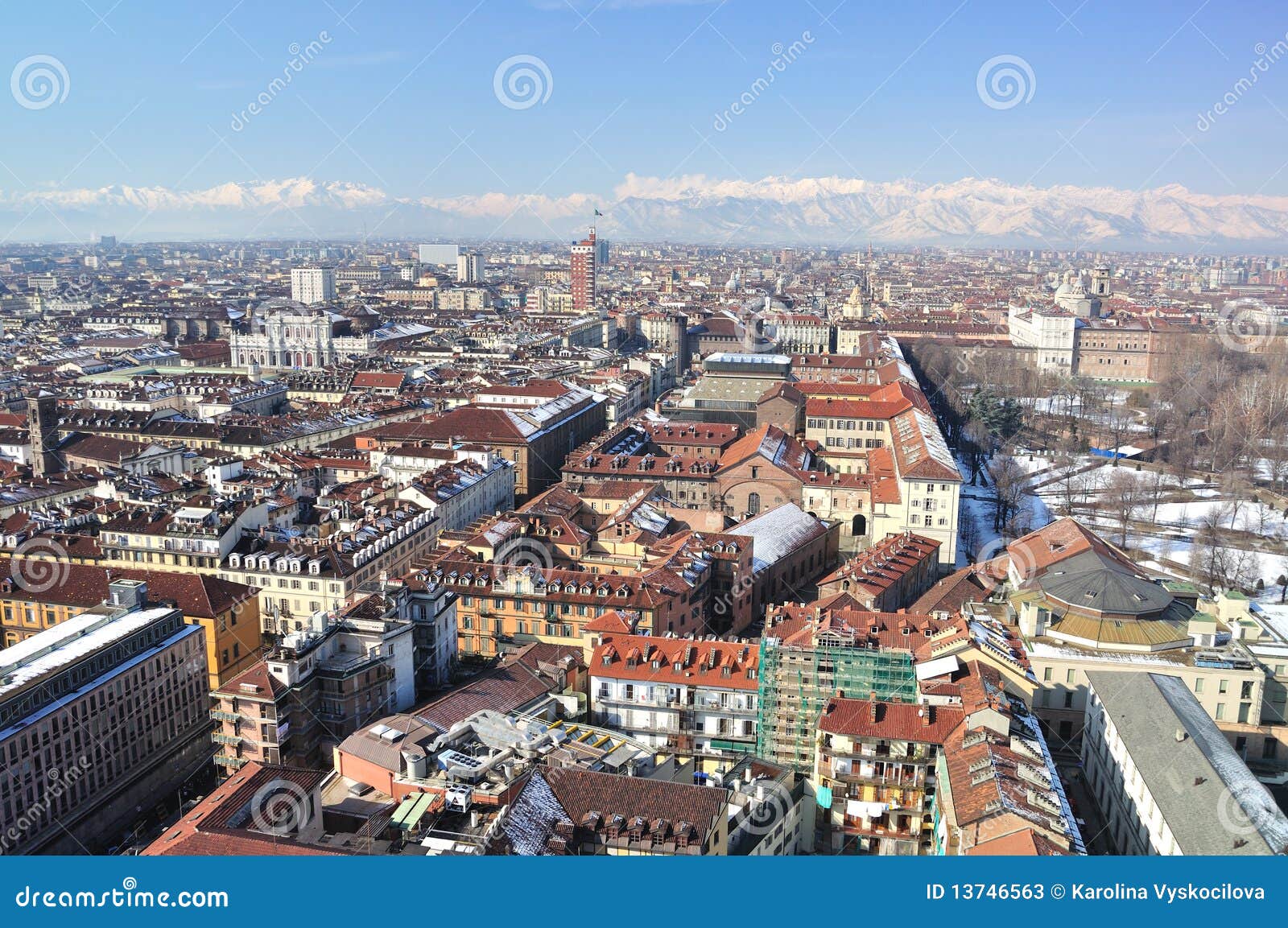 View over Turin, Italy stock image. Image of distant - 13746563