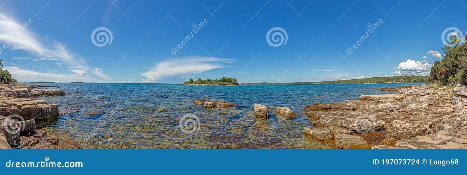 View Over Typical Coast Landscape of Istria in Summer Stock Photo ...